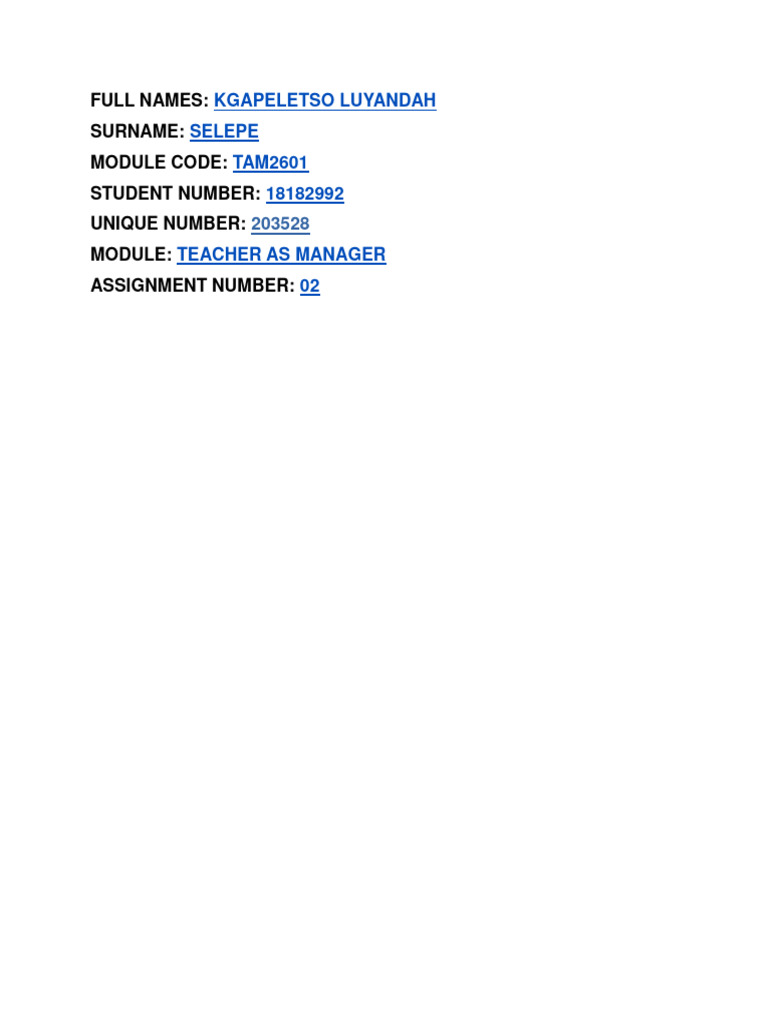 Tam2601 Assignment 02 | PDF | Educational Technology | Learning Tam2601 Assignment 02 | PDF | Educational Technology | Learning