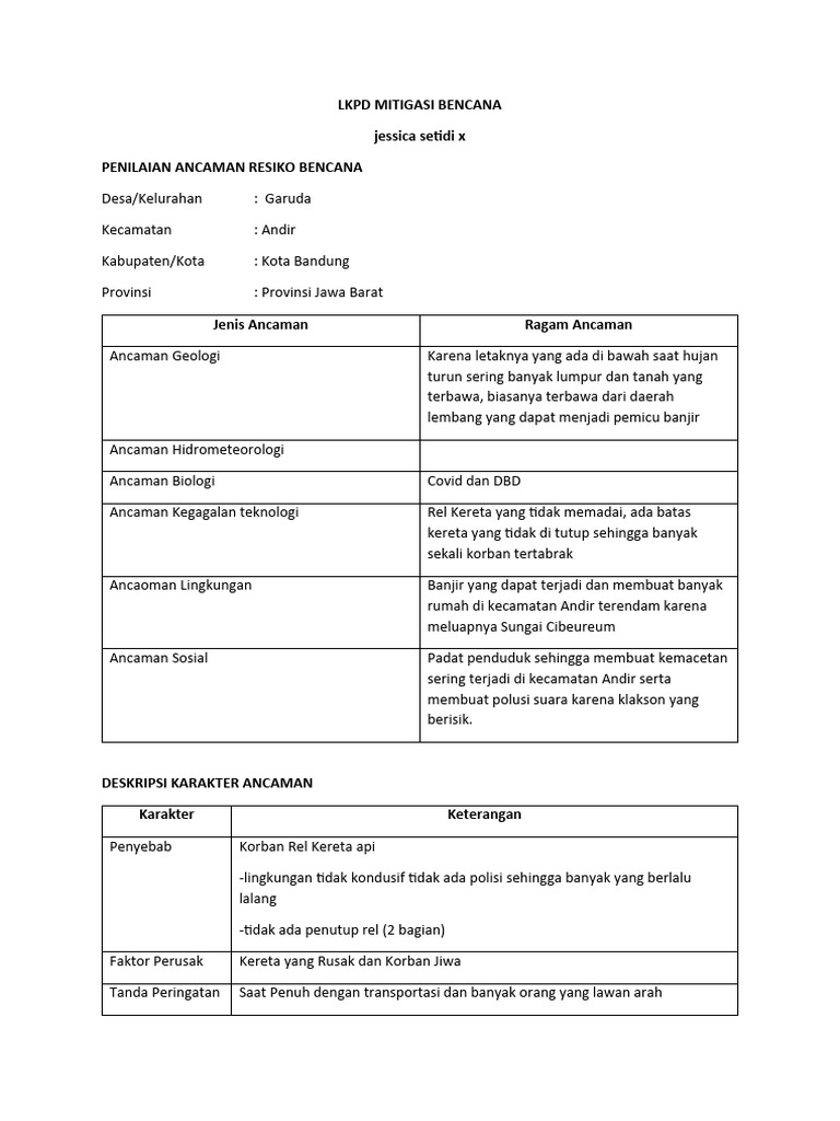 LKPD Resiko Bencana 240513 032002 | PDF