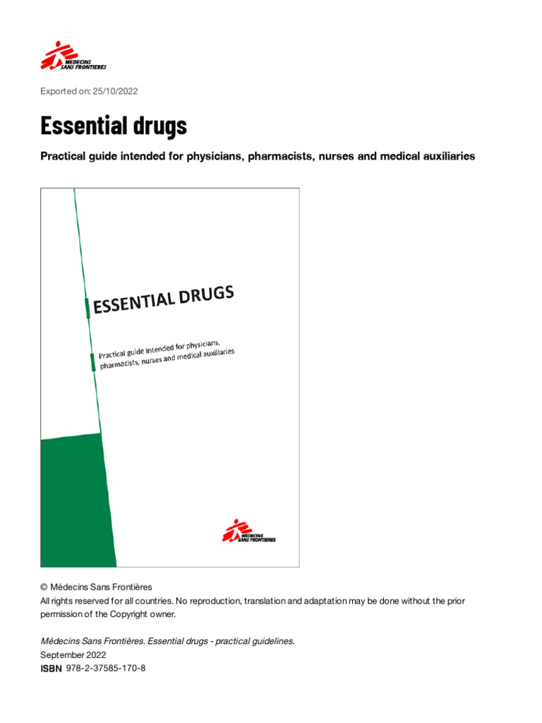 MSF Essential Drugs Practical Guidelines 2022 | PDF | Nonsteroidal Anti ...