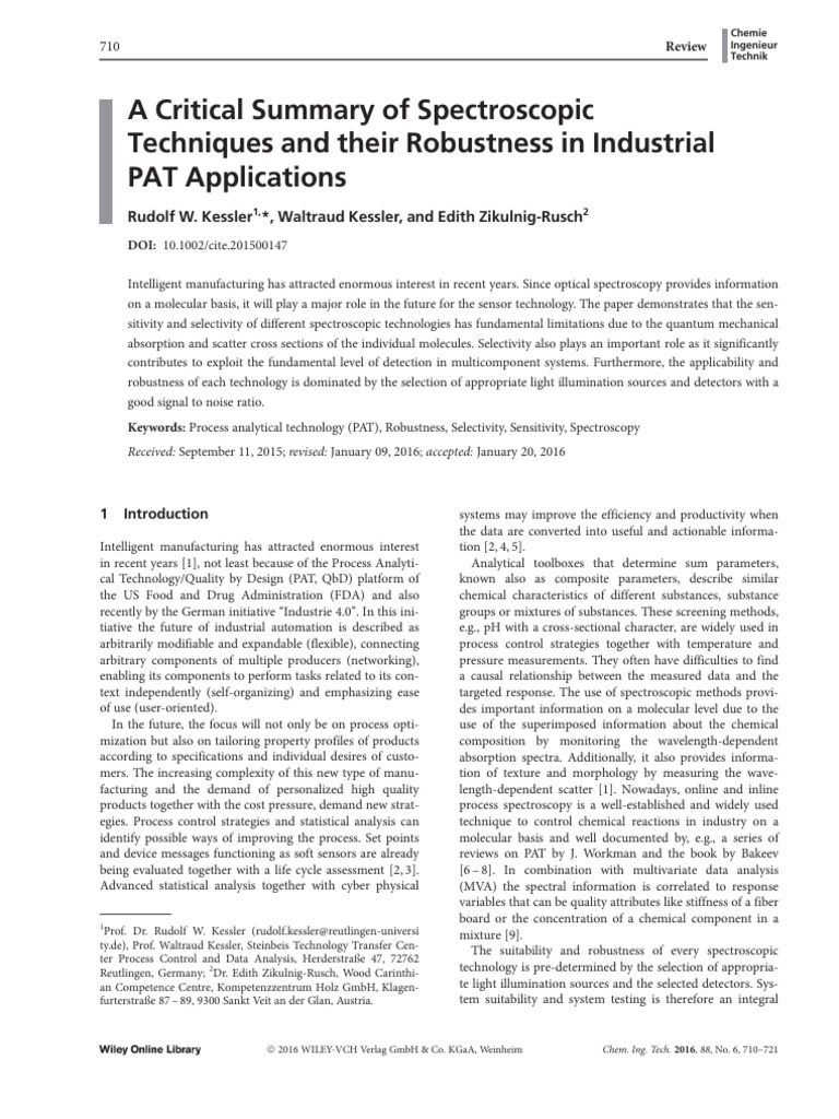 Spectroscopic Techniques in PAT | PDF | Scattering | Raman Spectroscopy