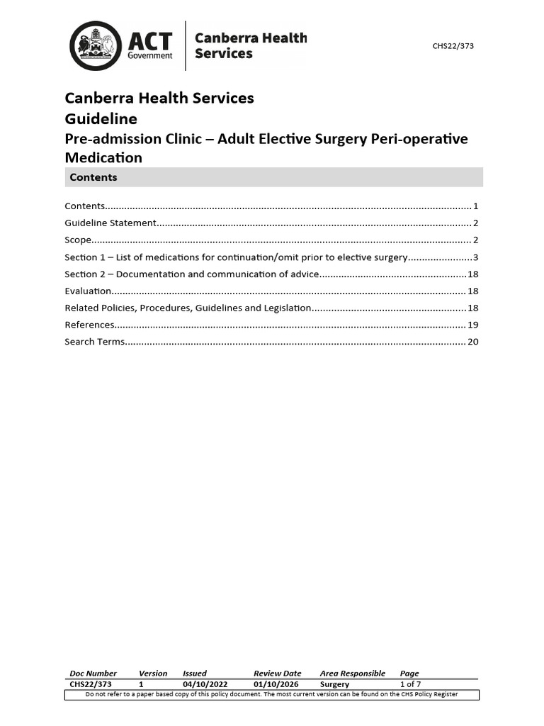 PAC Medication Advice 1 | PDF | Surgery | Patient