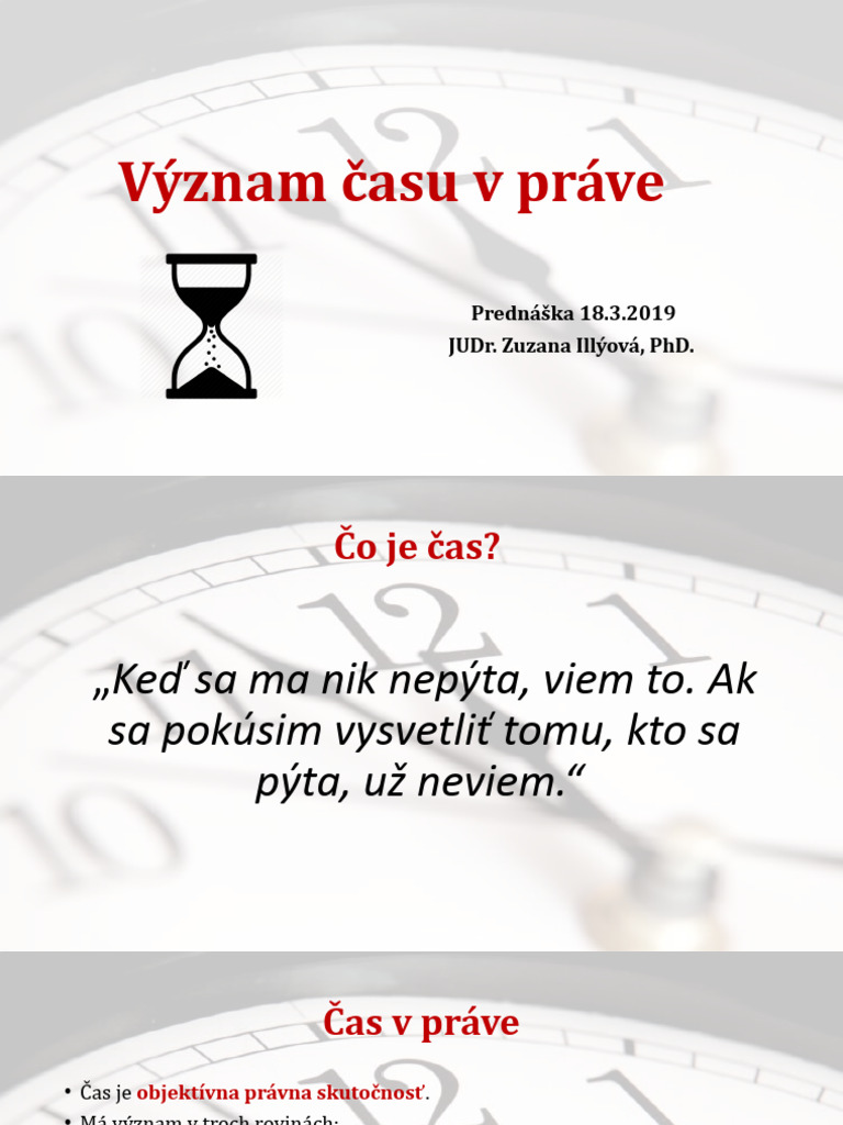 Vyznam Casu V Prave | PDF