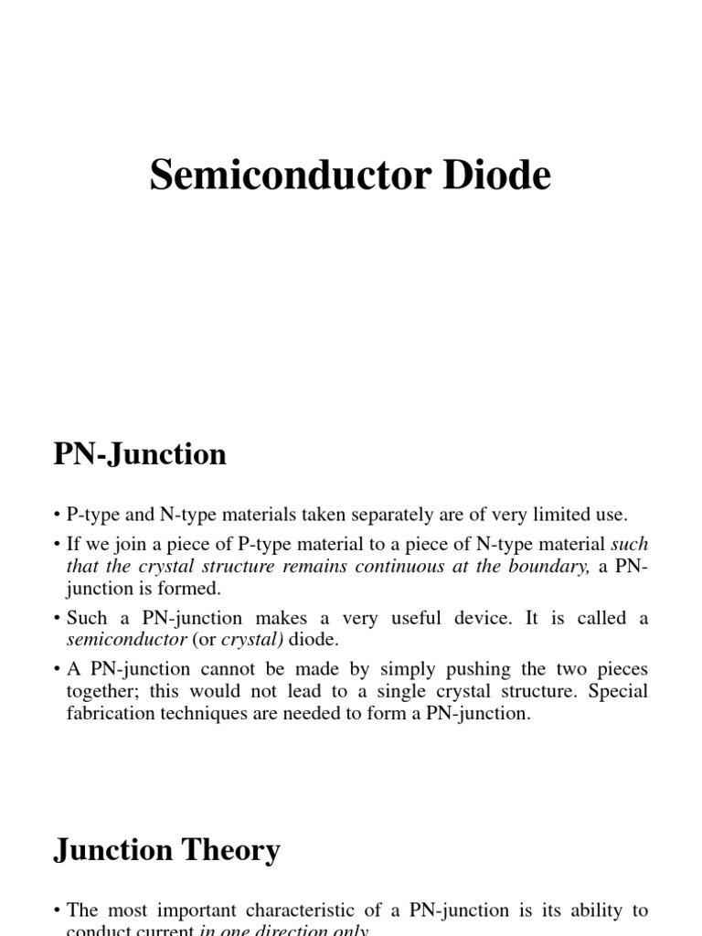 Module 2 - Lec-3 - Seminconductor Diode | PDF | P–N Junction | Applied ...