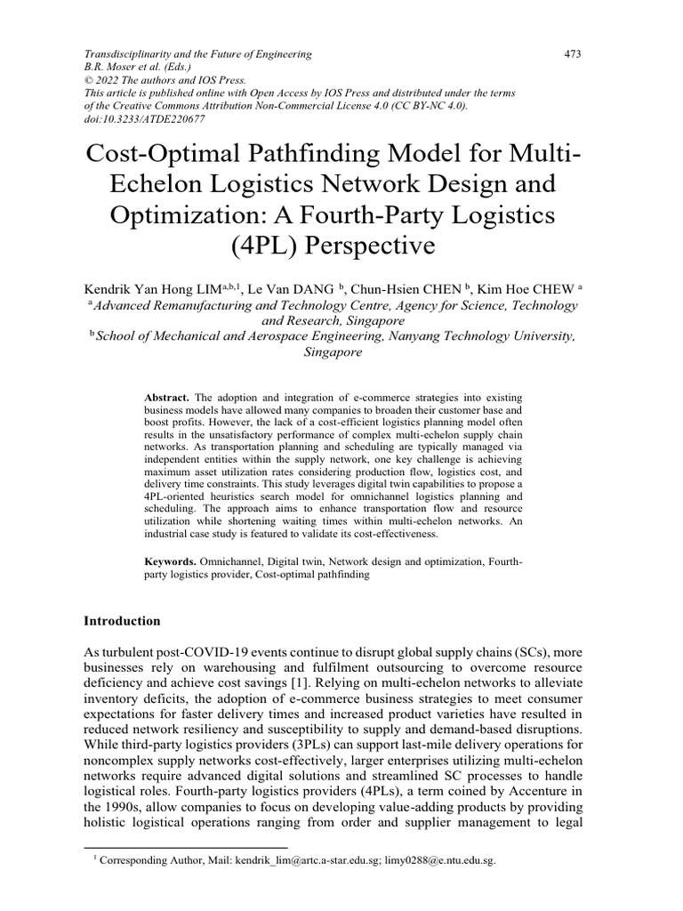 Cost Optimal Pathfinding Model For Multi | PDF | Mathematical Optimization | Logistics