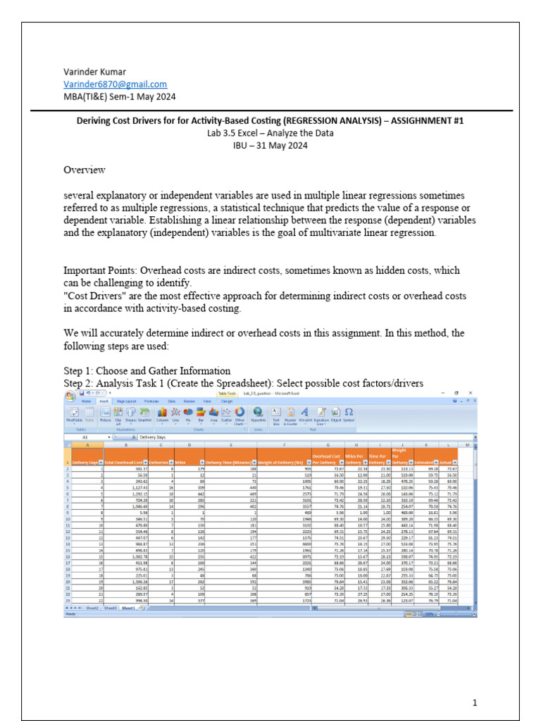 Assignment - 1 - Lab 3.5 - Varinder | PDF | Regression Analysis | Dependent And Independent ...