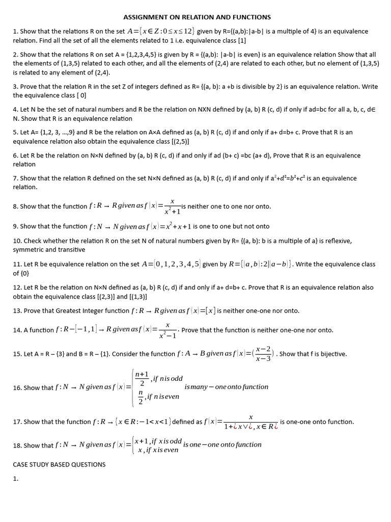 Relation & Function | PDF | Function (Mathematics) | Mathematical Objects Relation & Function | PDF | Function (Mathematics) | Mathematical Objects