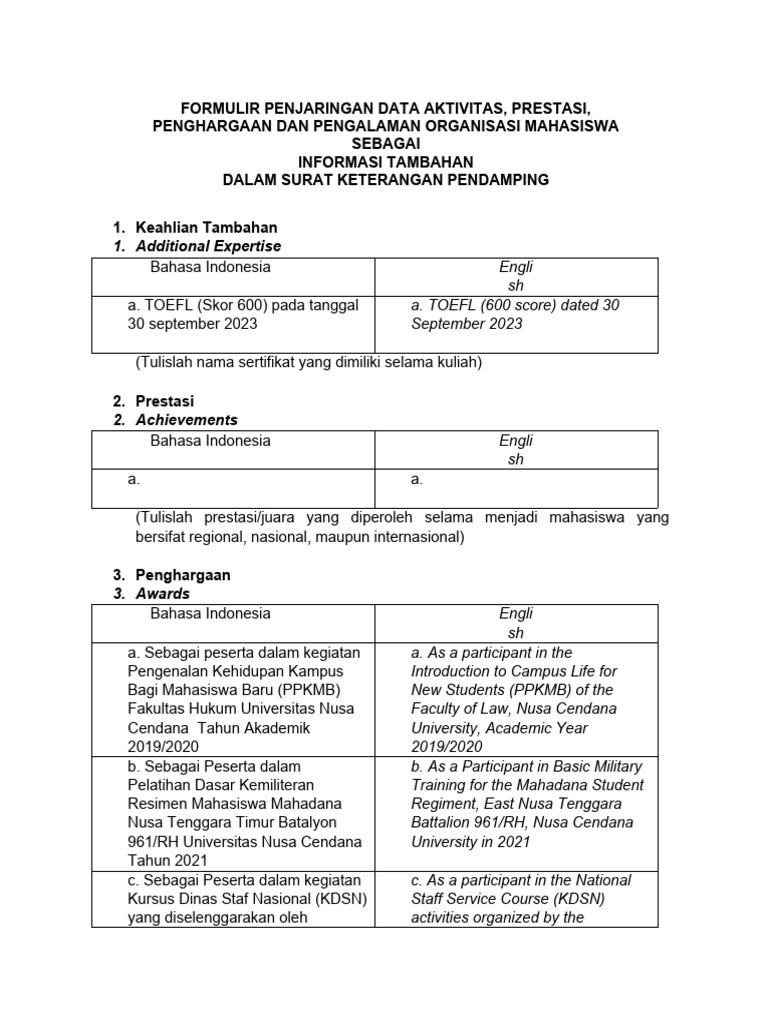 SKPI Arif | PDF | Karier & Perkembangan | Seni