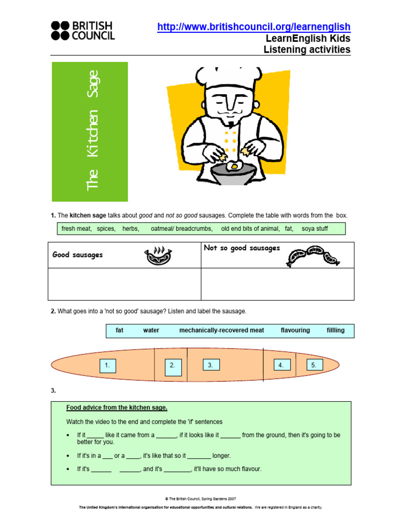 KitchenSage Activities | PDF | Sausage | European Cuisine