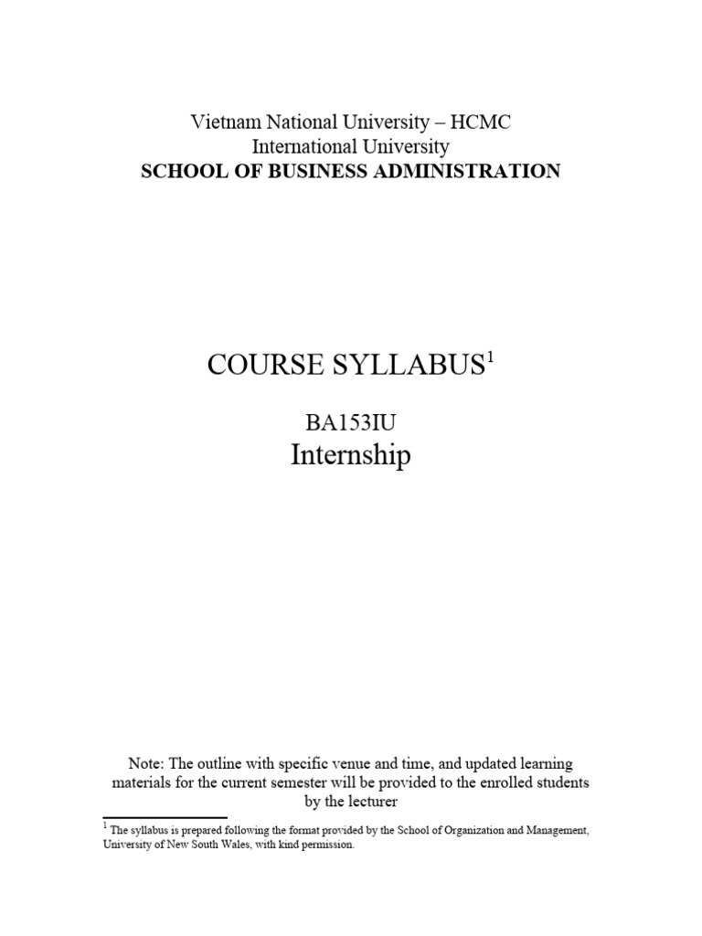 Internship Syllabus - New | Download Free PDF | Mentorship | Internship