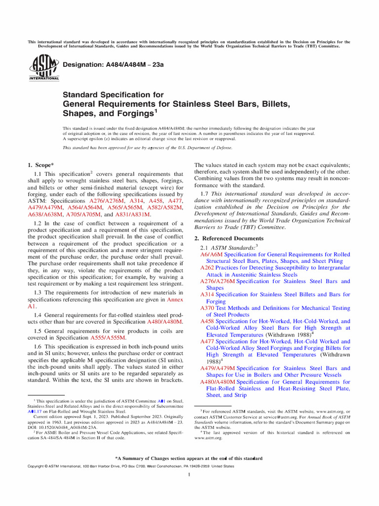 ASTM A484-2023a | PDF | Heat Treating | Steel