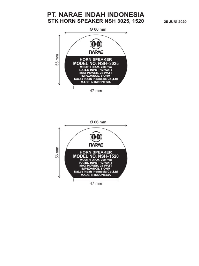 STK Horn Speaker NSH 3025 1520 | PDF