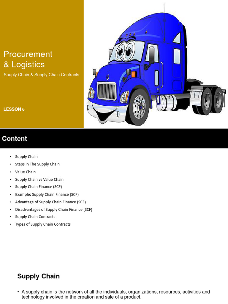 L6 Supply Chain & Supply Chain Contracts | PDF | Factoring (Finance ...