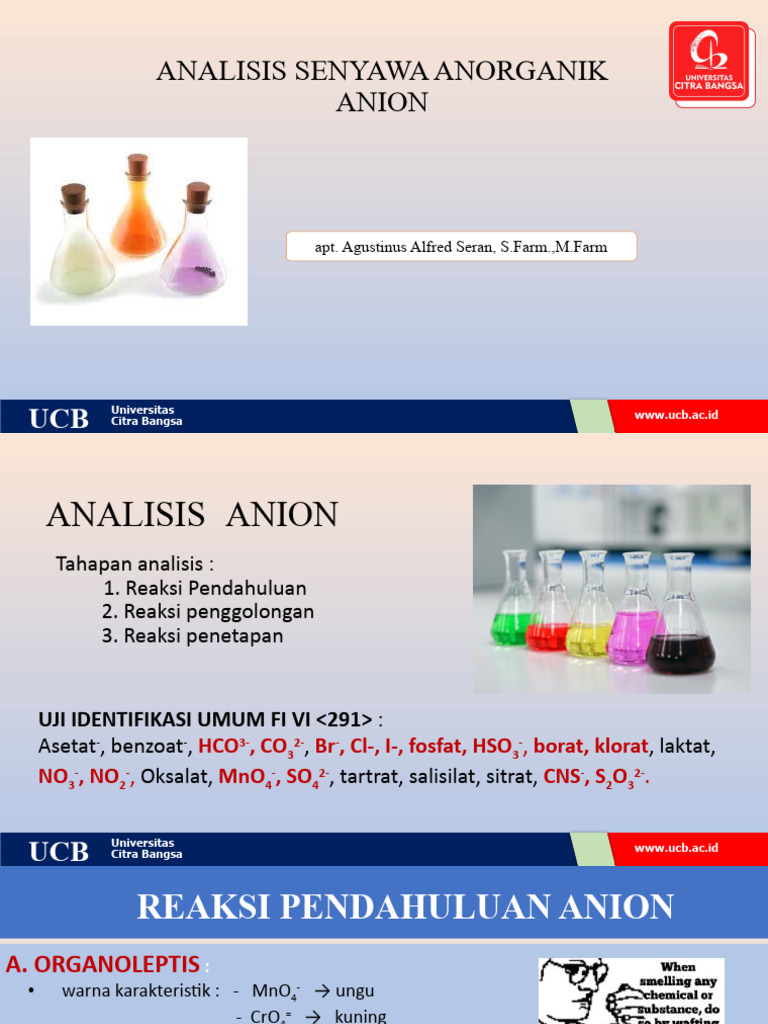 Identifikasi & Klasifikasi Anion | PDF