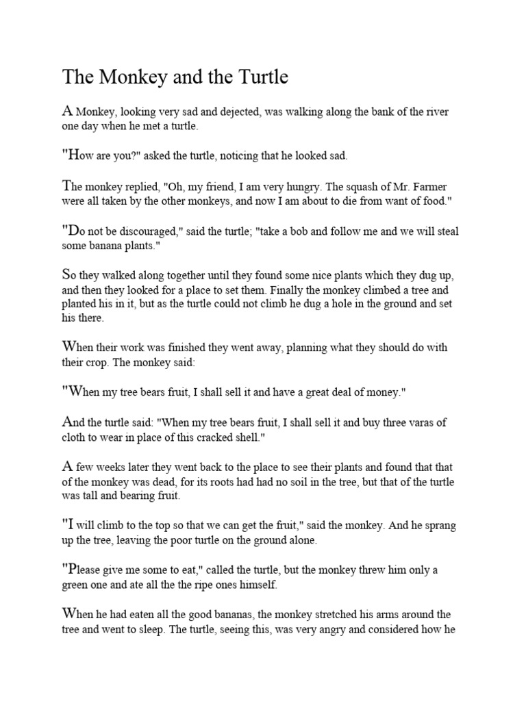 The Monkey And The Turtle Pdf Tagalog Language