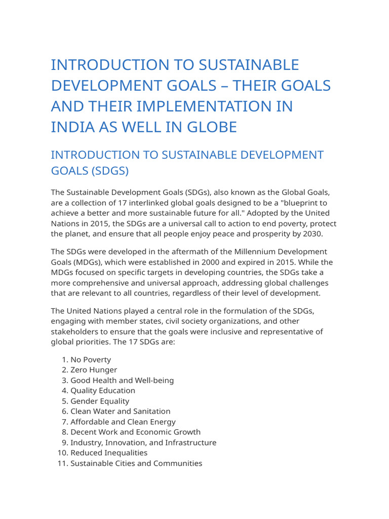 Achieving Sustainable Development Goals | PDF | Sustainability ...