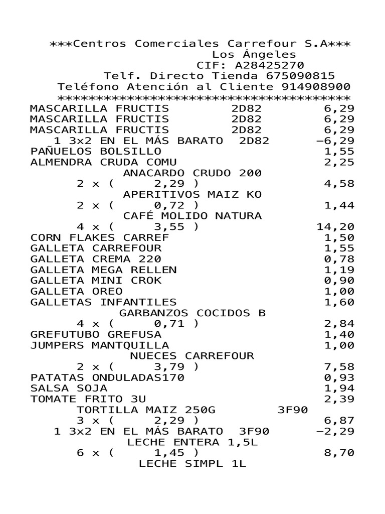 Ticket | PDF | Alimentos