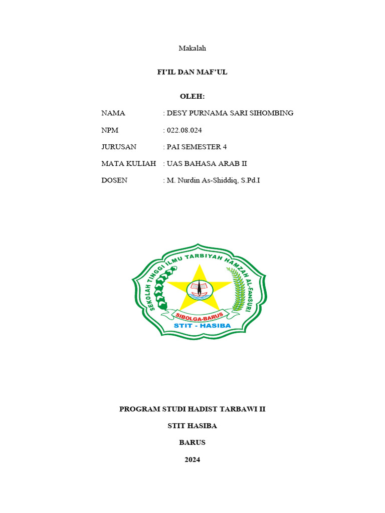 9832f Makalah Kel 4 Memahami Isim Fail Dan Maful | PDF