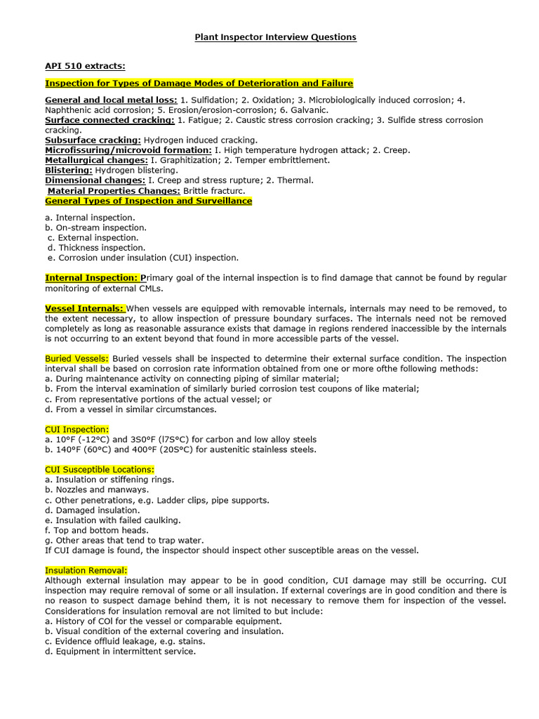 Interview Questions For Prepration Only | PDF | Corrosion | Valve