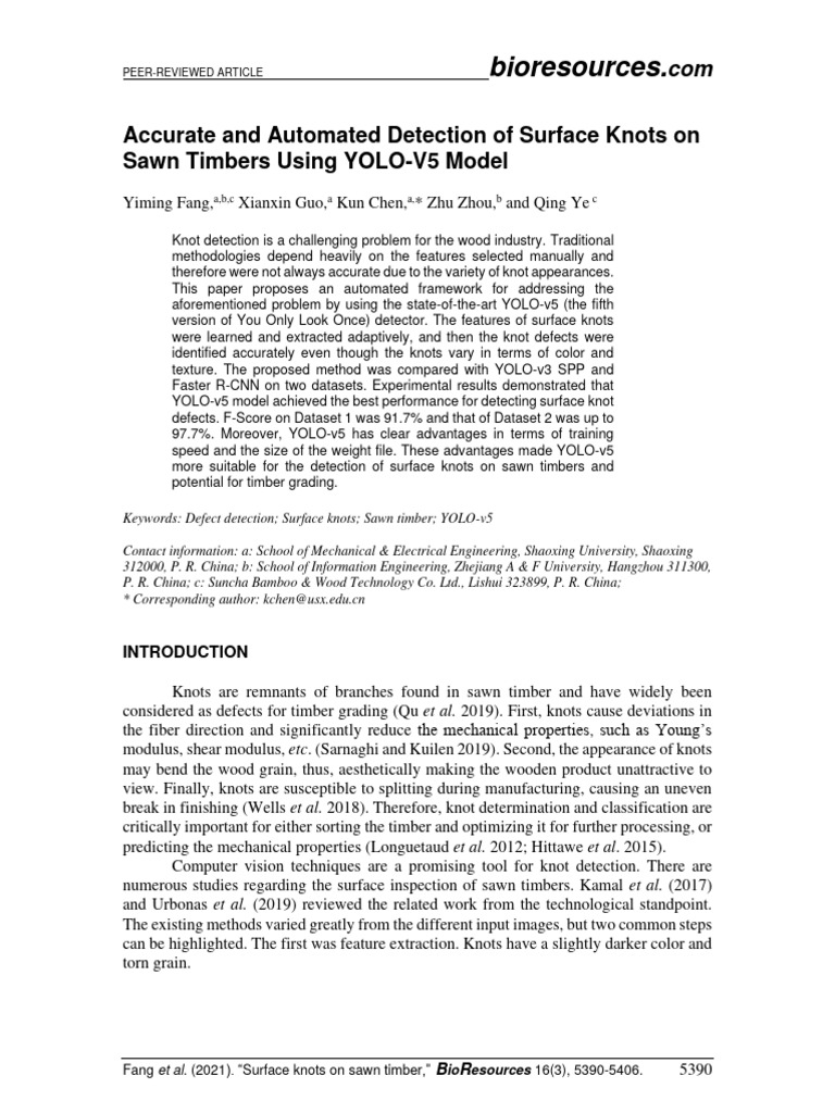 Accurate and Automated Detecti | PDF | Sensitivity And Specificity | Wood