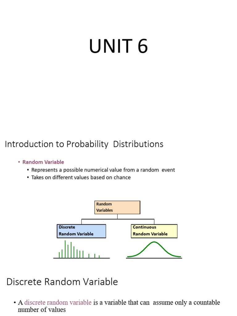 Unit 6 | PDF | Probability Distribution | Random Variable