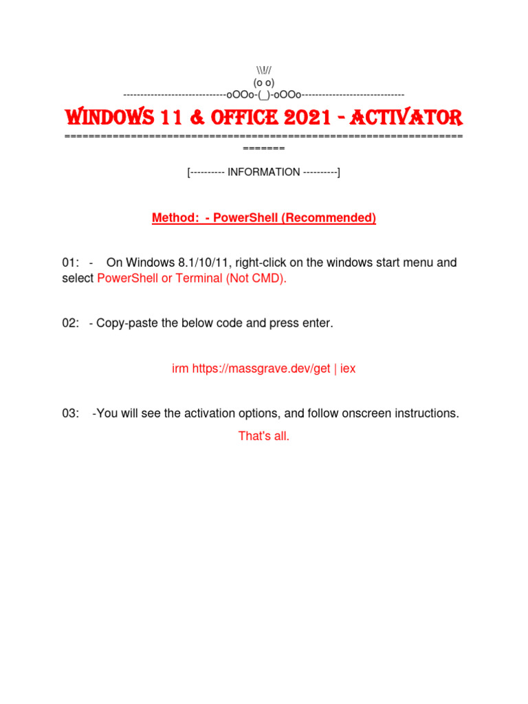 Windows and Microsoft Offices Activation. | PDF