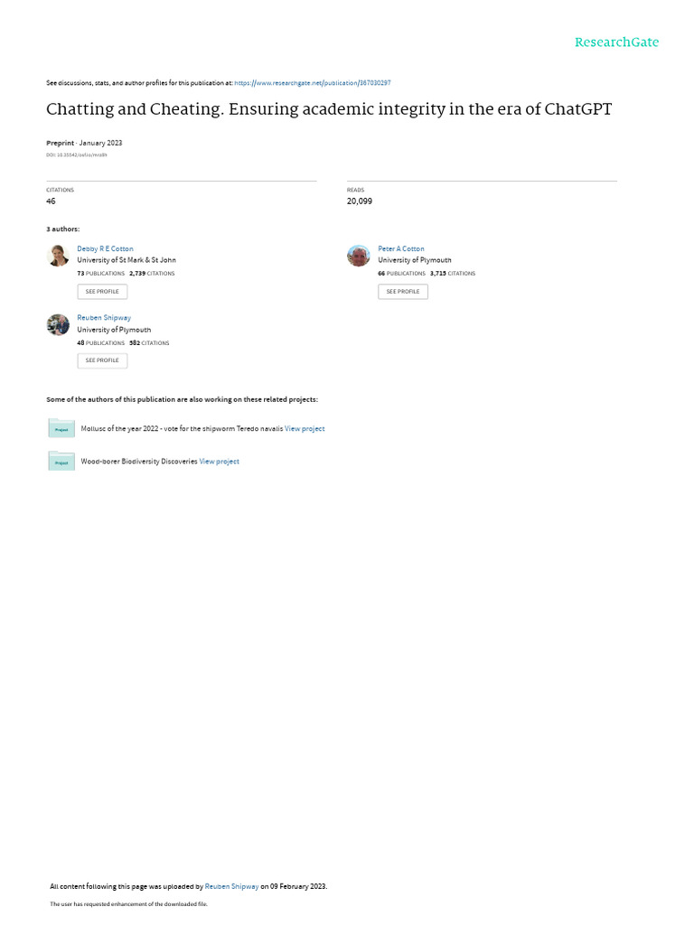 Academic Integrity in the ChatGPT Era | PDF | Plagiarism | Artificial ...