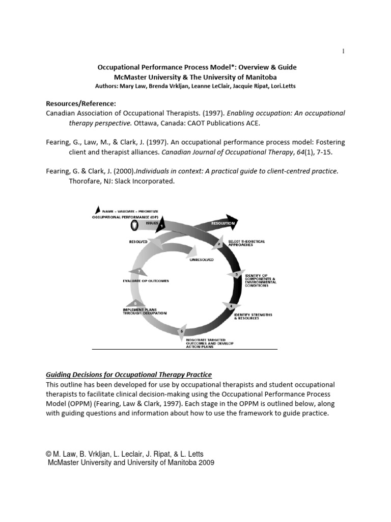 OPPM Guide and Questions | PDF | Occupational Therapy | Theory