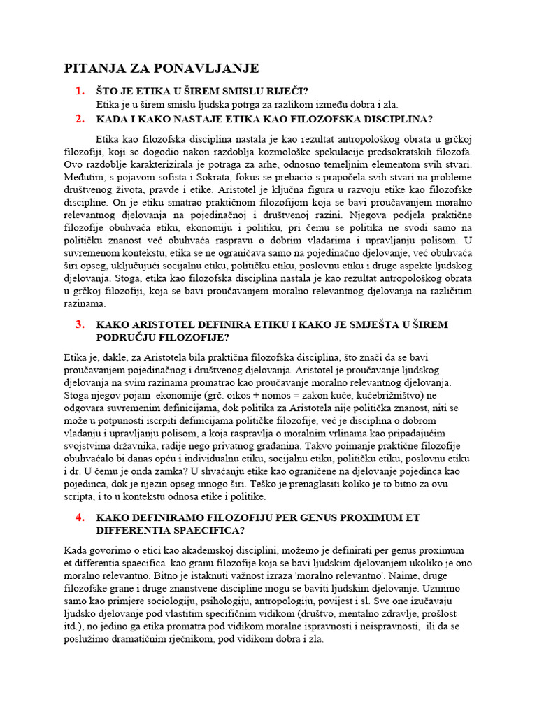Pitanja Za Ponavljanje | PDF