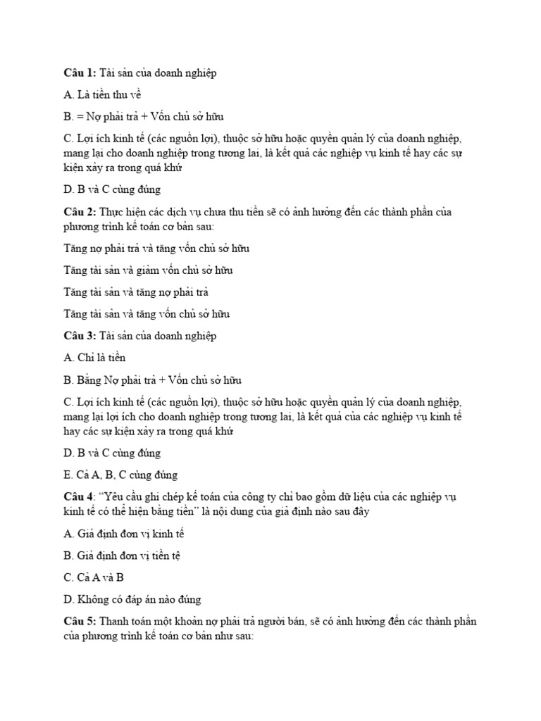 trắc nghiệm chương 1 NLKT | PDF