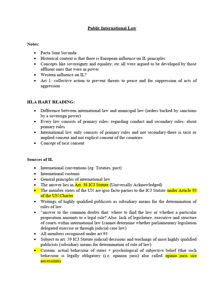 Public International Law | PDF | International Law | Treaty
