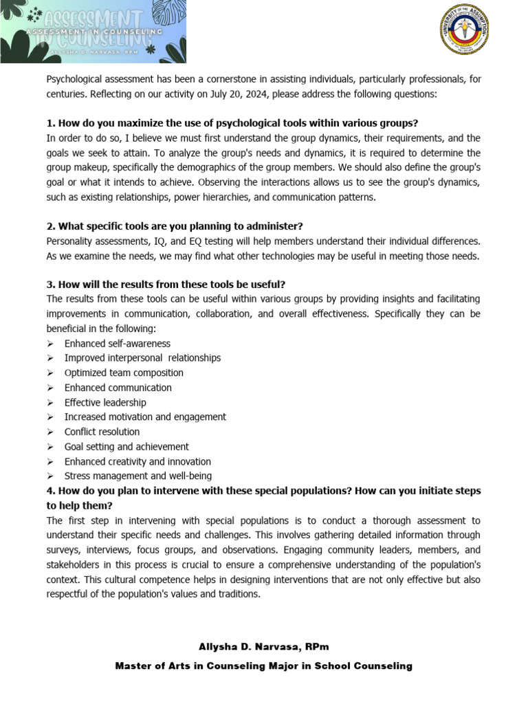 Narvasa-Exposure Activity-Assessment | PDF | Evaluation | Focus Group