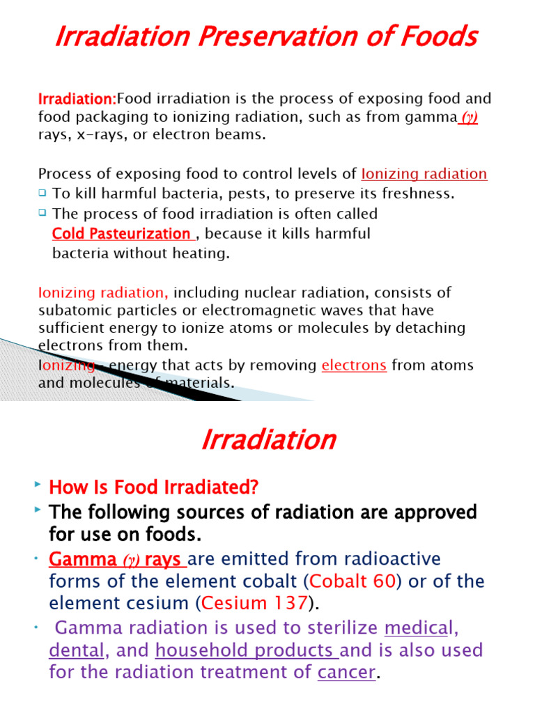 Food Irradiation: Process and Benefits | PDF | Ionizing Radiation ...