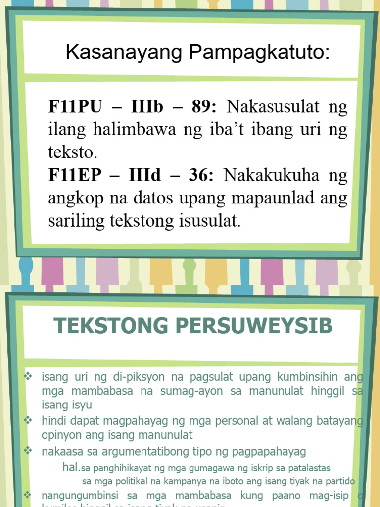 Tekstong Persuweysib | PDF