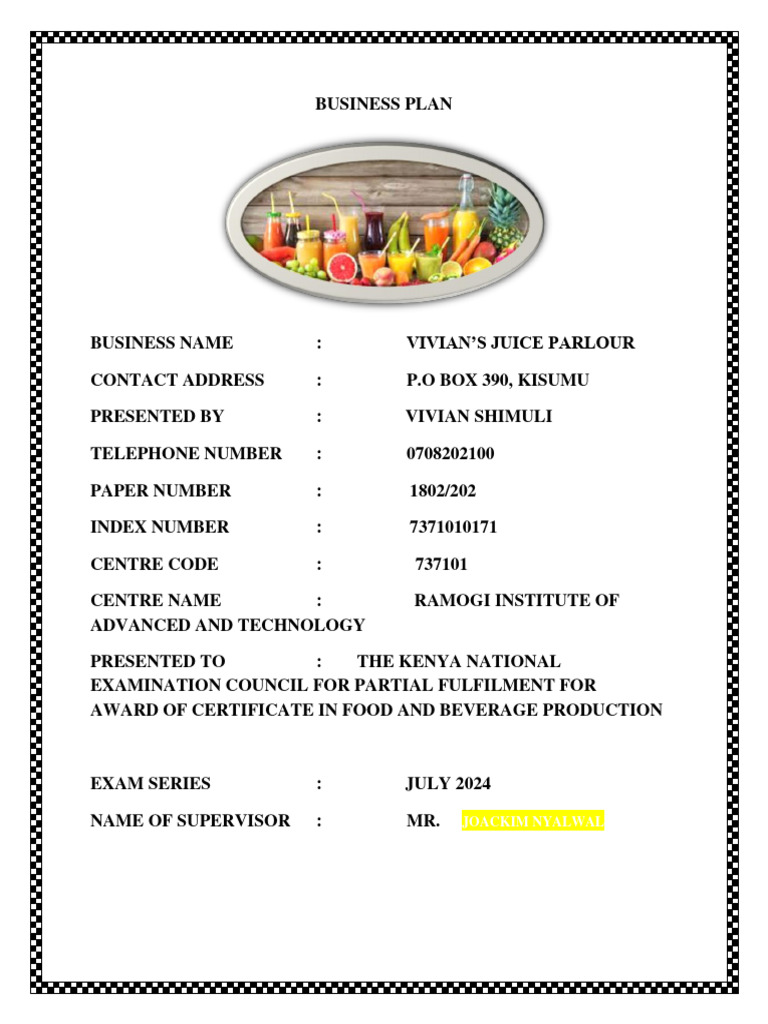 Vivian Shimuli BS Plan | PDF | Employment | Swot Analysis