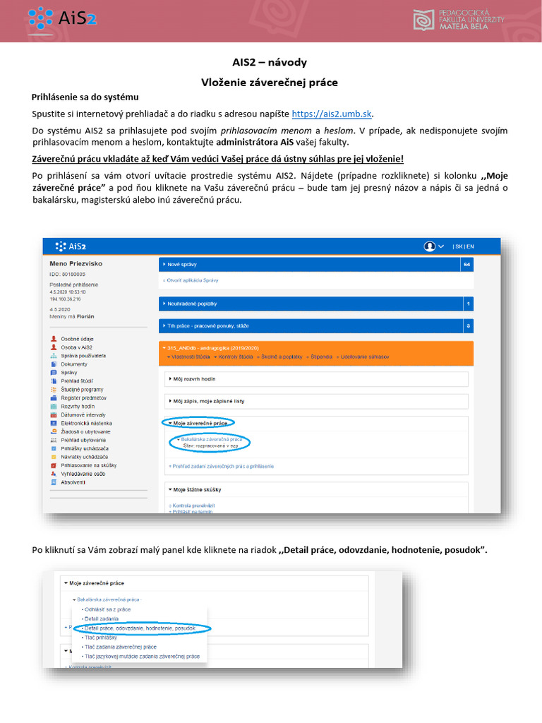 VloÅ Enie ZP Do AiS2 | PDF