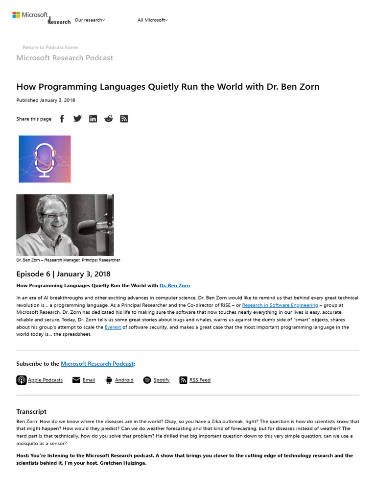 How Programming Languages Quietly Run The World With Dr. Ben Zorn ...