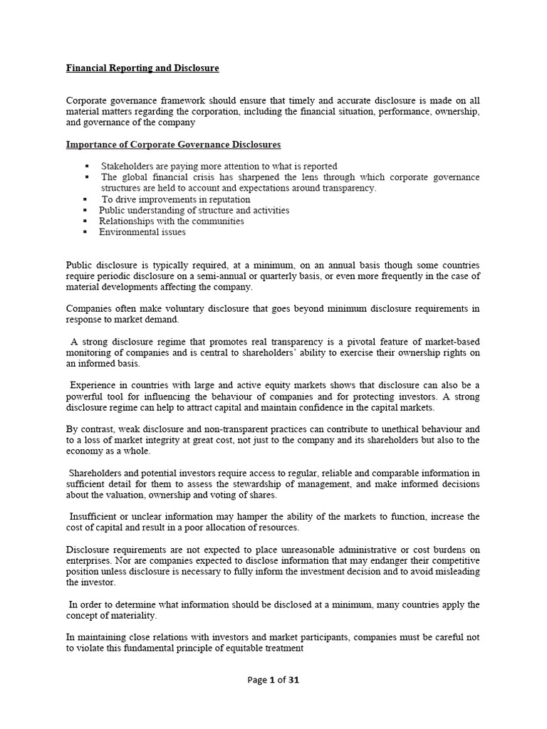 Financial Reporting and Disclosure - Current | PDF | Corruption | Risk