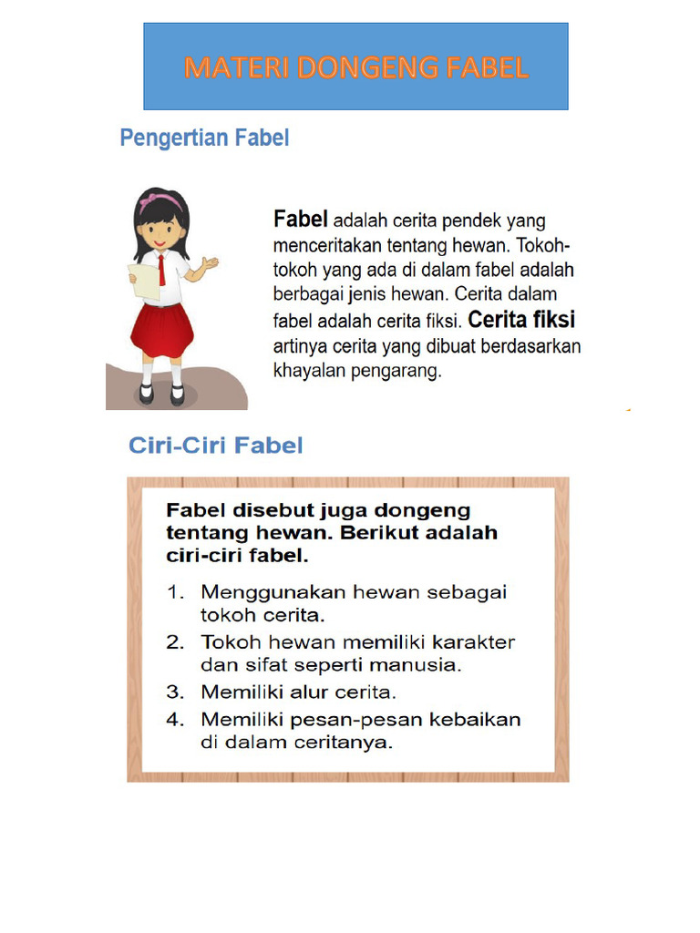 Materi Bi Dongeng Fabel | PDF