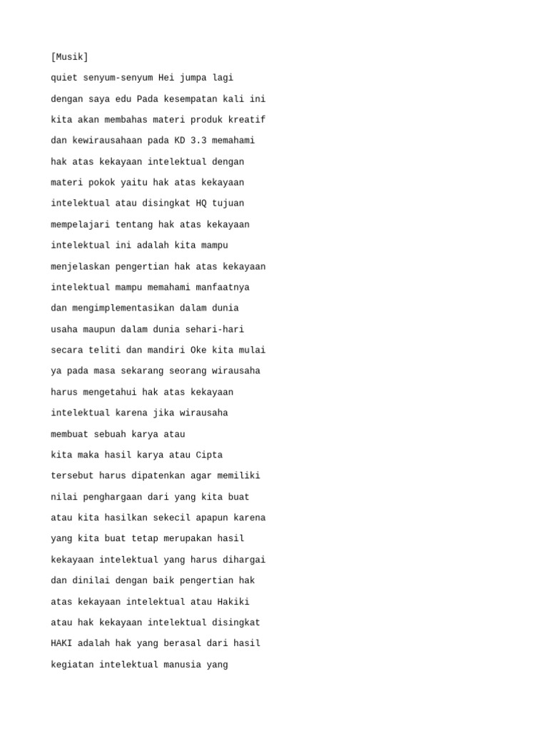 (Indonesian (Auto-Generated) ) Hak Atas Kekayaan Intelektual - HAKI ...