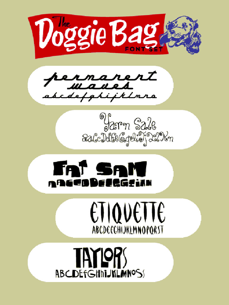 (FDINER) Doggie Bag Font Set | PDF