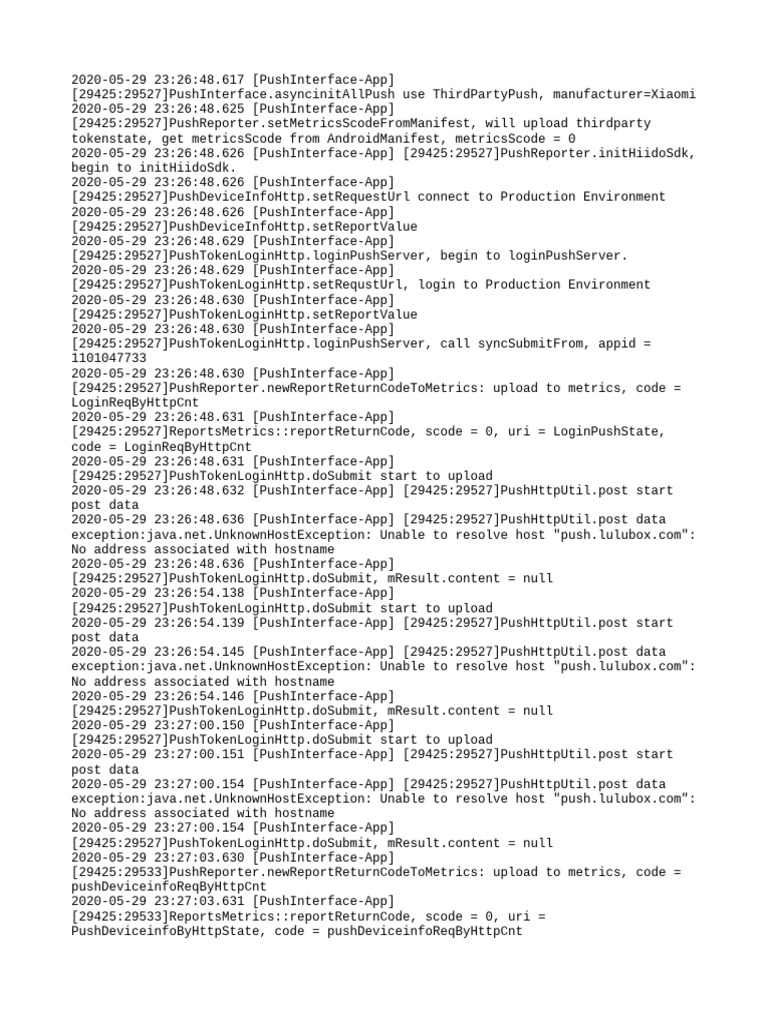 Pushsvc Log | PDF | Software | Computer Programming