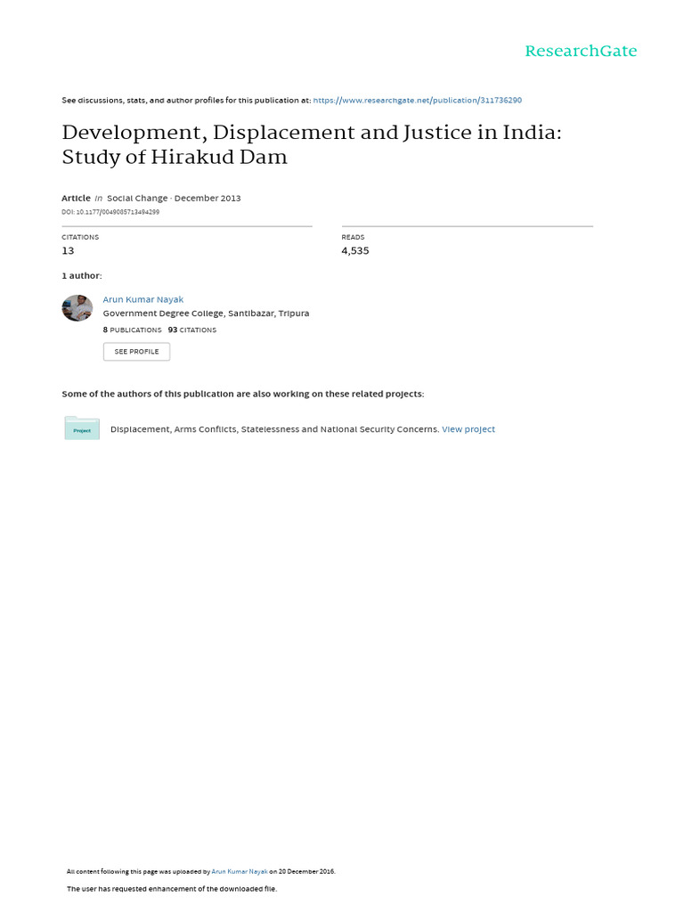 Development Displacement and Justice in | PDF | Economies