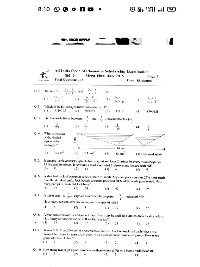Ipm Mega Final - 2015 | PDF