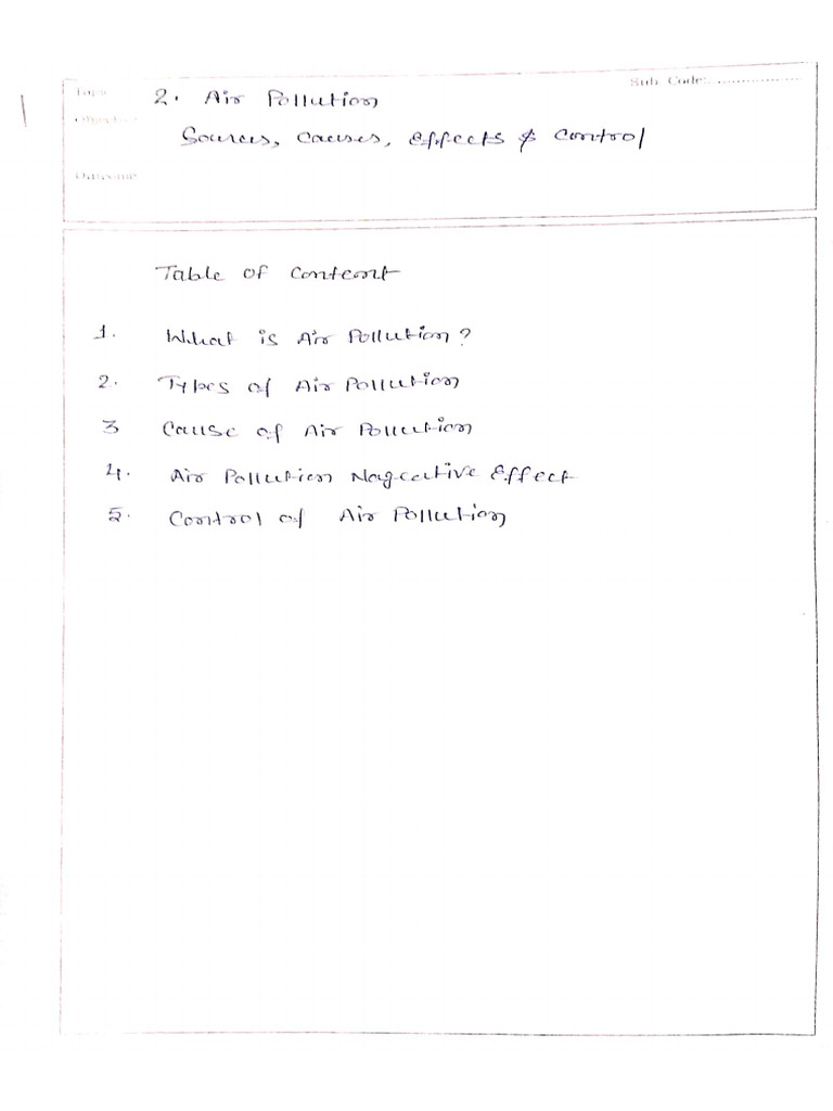 Unit 4 ES 301 Air Pollution | PDF