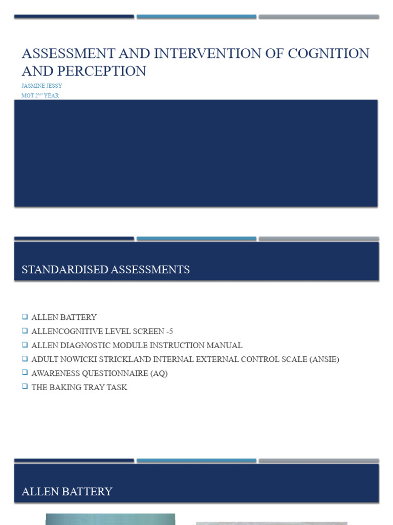 Assessment and Intervention of Cognition and Perception | PDF ...