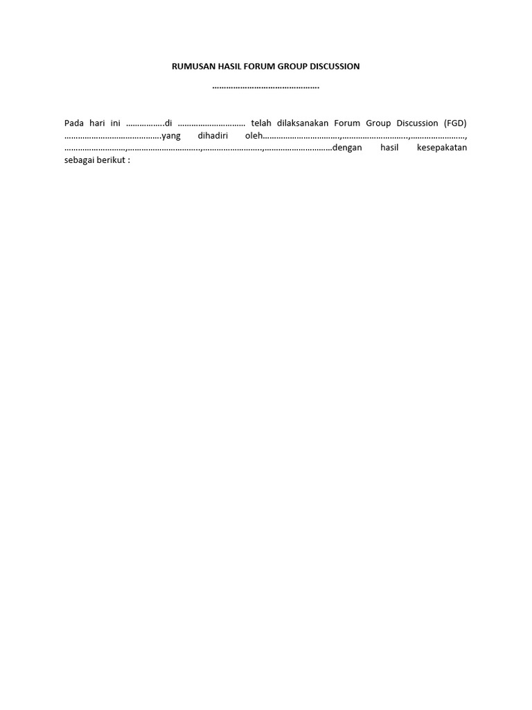 Contoh Rumusan FGD | PDF