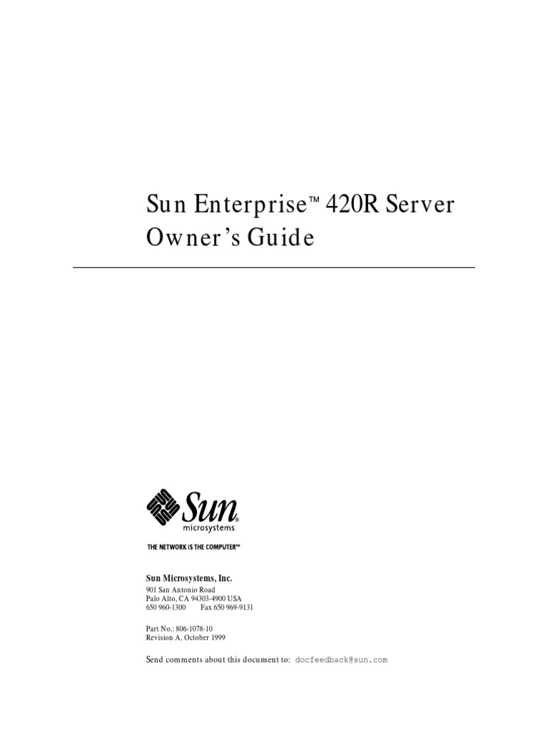Sun Enterprise 420R Server Owner's Guide | PDF | Electromagnetic ...