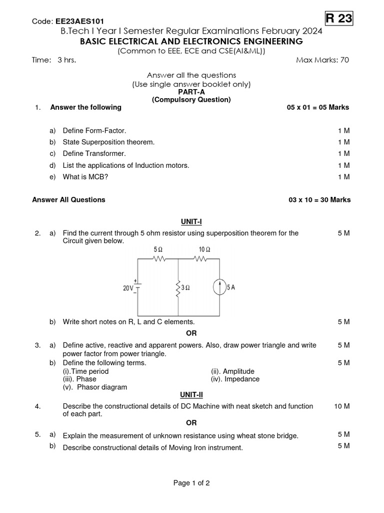 Basic Electrical and Electronics Engineering | Download Free PDF ...
