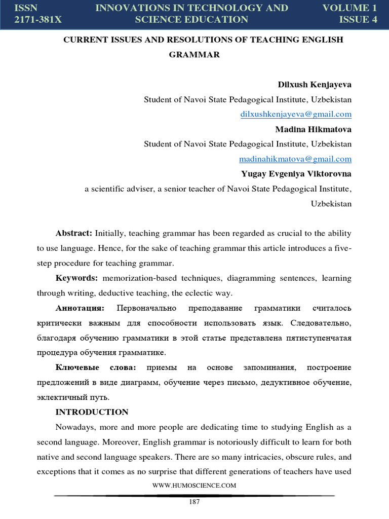 Current Issues and Resolutions of Teachi | PDF | Teaching Method | Learning