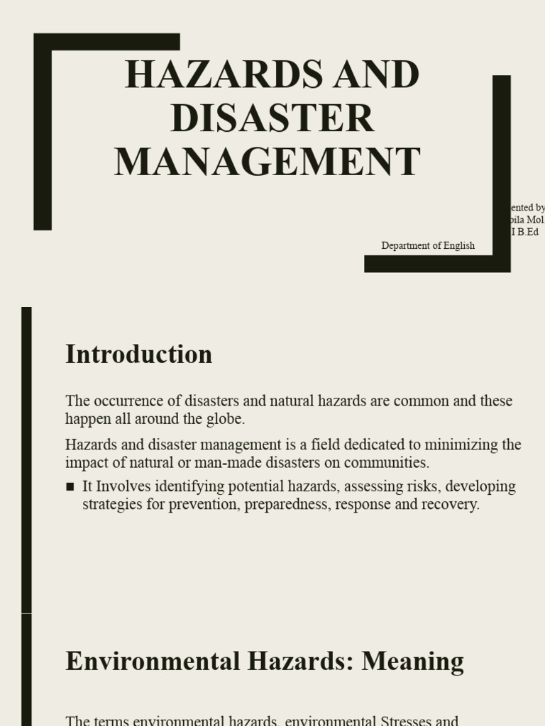 Hazards and Disaster Management 1 | PDF | Natural Disasters | Hazards